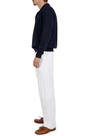 LES TIEN Pique Tennis Polo - Navy