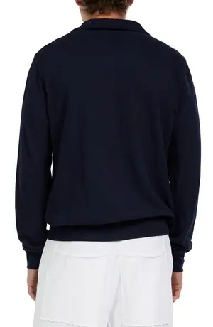 LES TIEN Pique Tennis Polo - Navy
