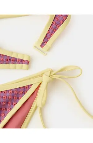 Mango Textured Two-piece Swimsuit With Contrast Binding