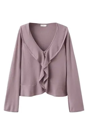 Mango Ruffle Cardigan
