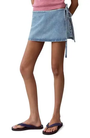 MANGO Convertible Denim Skort