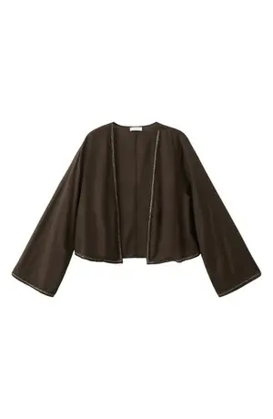Mango Bead Detail Open Front Jacket
