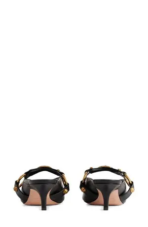 Balenciaga City Mule With Gold Tone Hardware - Black