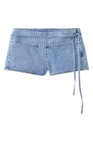 Mango Denim Shorts With Bow Detail