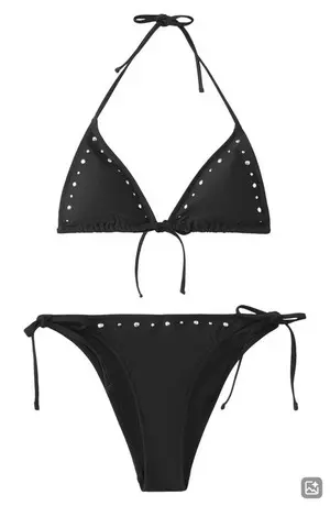 Mango Embellished Triangle Bikini Set