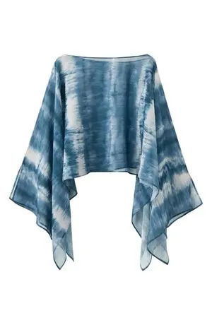 Mango Tie Dye Cape Top - Navy
