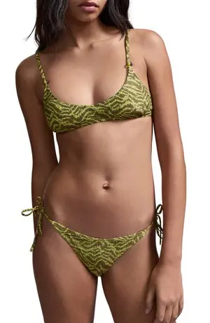 Mango Zebra Metallic Two-piece Swimsuit - Green