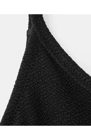 Mango Textured One-piece Swimsuit With Scoop Neck
