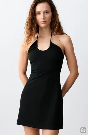 Mango Halter Neck Mini Dress