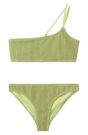 Mango Asymmetric Textured Bikini Set