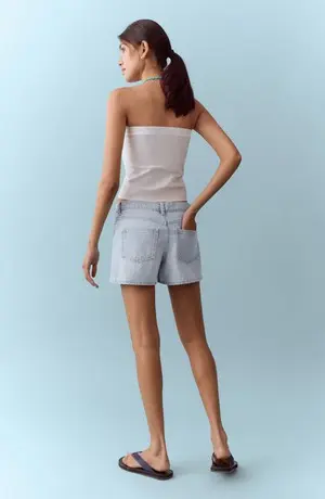 Mango Glitter Embellished Denim Shorts