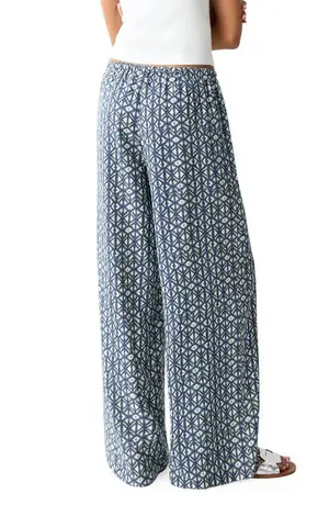 Mango Geometric Print Wide Leg Pants
