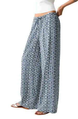 Mango Geometric Print Wide Leg Pants