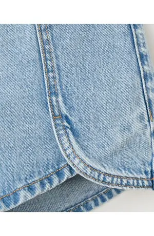 Mango Denim Shorts With Seam Detail And Button Accents