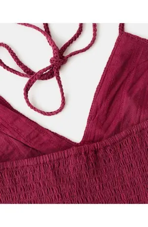 Mango Mixed Media Cotton Crochet Halter Top