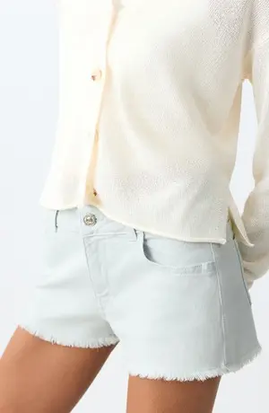 Mango Reversible Waistband Denim Mini Shorts