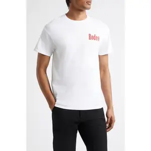 RODEO WORK WEAR Rodeo Flag Logo T-shirt - White/red