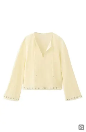 Mango Embellished Cotton Top