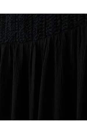 Mango Crochet Bodice Maxi Sundress - Black