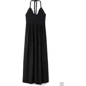 Mango Crochet Bodice Maxi Sundress - Black