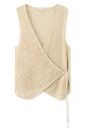 Mango Metallic Wrap Top