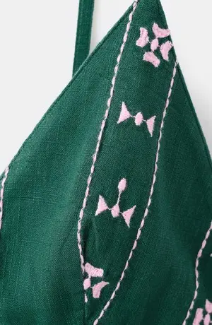 Mango Embroidered Cotton Mini Dress