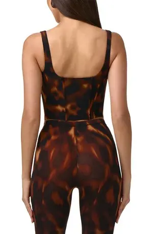 Naked Wardrobe Bare Body Shell Print Corset Top