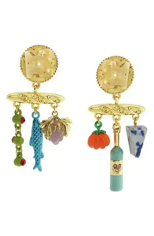 Betsey Johnson Charcuterie Drop Earrings - Multi