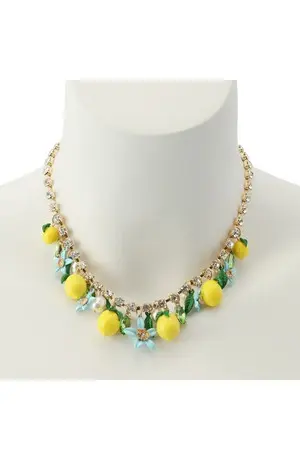 Betsey Johnson Lemon Charm Tennis Necklace