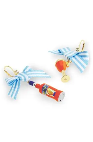 Betsey Johnson Mismatched Cocktail Earrings