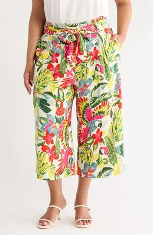 SUGARLIPS Wissa Tie Waist Wide Leg Pants - Bright-multi