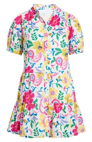 SUGARLIPS Tropical Print Cotton Shift Minidress