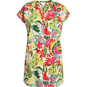 SUGARLIPS Tropical Print Cotton Shift Minidress