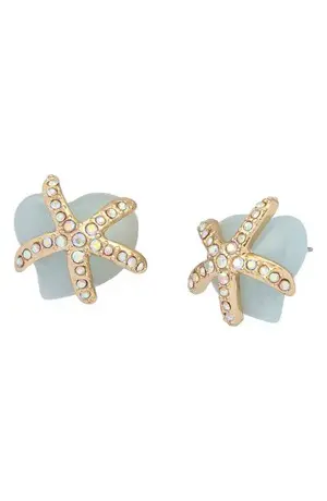 Betsey Johnson Sea Star Stud Earrings - Blue