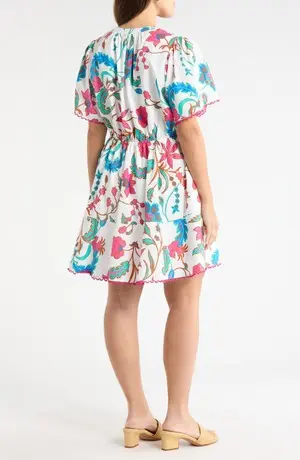 SUGARLIPS Izzie Floral Print Minidress