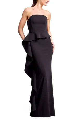 Dress The Population Laysia Strapless Ruffled Gown