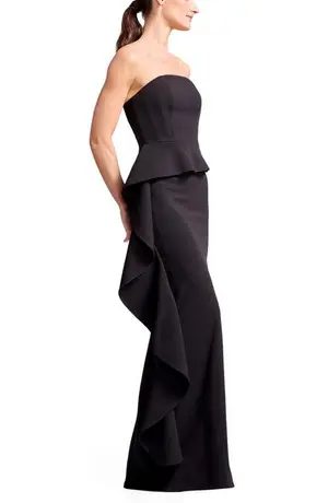 Dress The Population Laysia Strapless Ruffled Gown