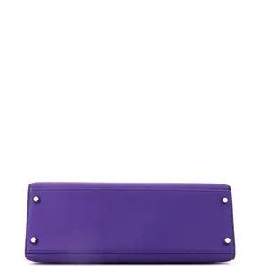 Hermès Kelly Handbag Purple Epsom With Palladium Hardware 32