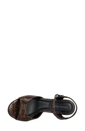 AZALEA WANG Della Snake Embossed Split Heel Sandal