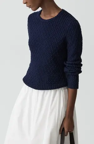 Theory Cable Stitch Organic Cotton Sweater