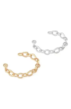 ROBERT LEE MORRIS Robert Lee Morris Set Of Two Link Cuff Bracelets