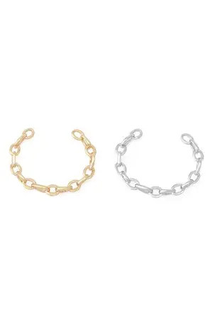 Robert Lee Morris Set Of Two Link Cuff Bracelets