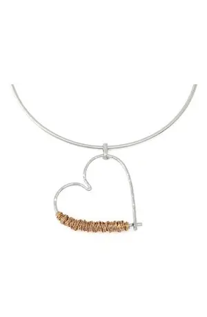 Robert Lee Morris Wire Wrap Heart Pendant Collar Necklace