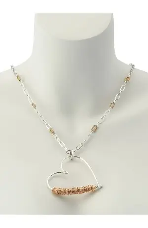 Robert Lee Morris Wire Wrapped Heart Pendant Necklace