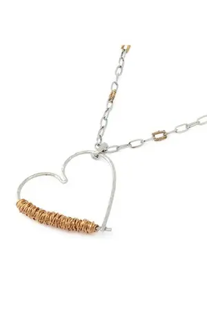 Robert Lee Morris Wire Wrapped Heart Pendant Necklace