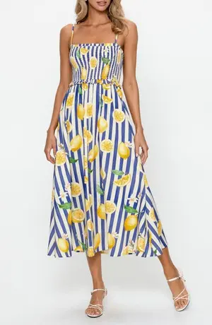 PS BY CUPSHE Smocked Sleeveless Midi Dress
