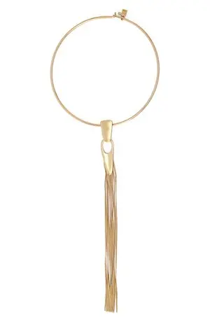 Robert Lee Morris Tone Fringe Collar Necklace - Gold