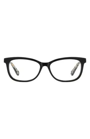 Kate Spade New York Bronwen 52mm Rectangular Optical Glasses - Black Pattern Crystal
