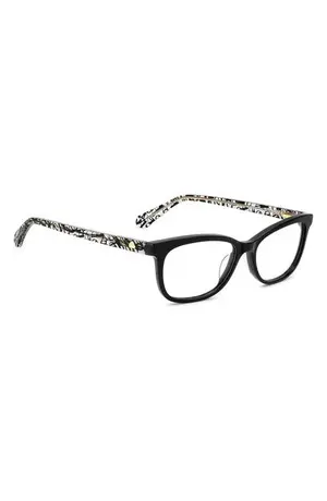 Kate Spade New York Bronwen 52mm Rectangular Optical Glasses - Black Pattern Crystal