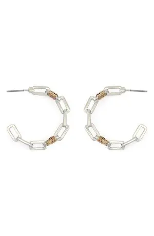 Robert Lee Morris Paper Clip Hoop Earrings With Wire-wrapped Detail